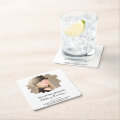In Loving Memory | Photo Memorial Square Paper Coaster | Zazzle