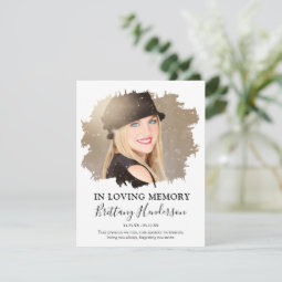 In Loving Memory | Photo Memorial Thank You Card | Zazzle