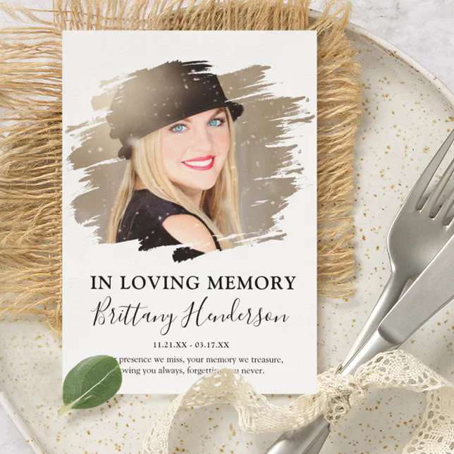 In Loving Memory | Photo Memorial Thank You Card | Zazzle