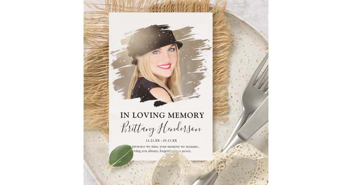 In Loving Memory | Photo Memorial Thank You Card | Zazzle