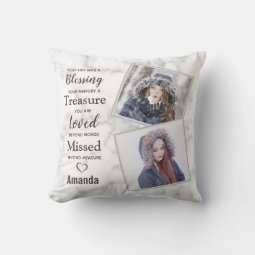 In Loving Memory Photo Memorial Throw Pillow | Zazzle