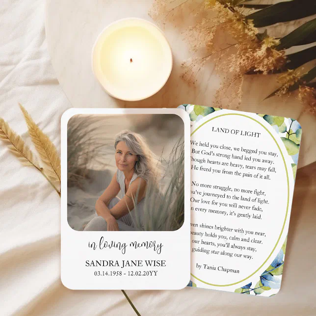 In Loving Memory Photo Memorial Wallet Card | Zazzle