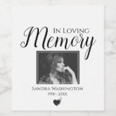 In Loving Memory | Photo Memorial Wine Label | Zazzle
