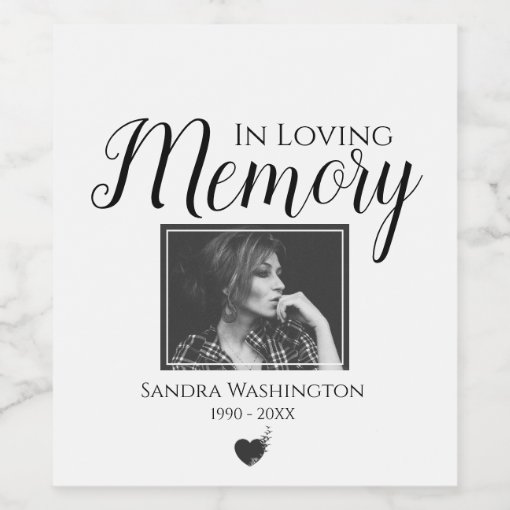 In Loving Memory | Photo Memorial Wine Label | Zazzle