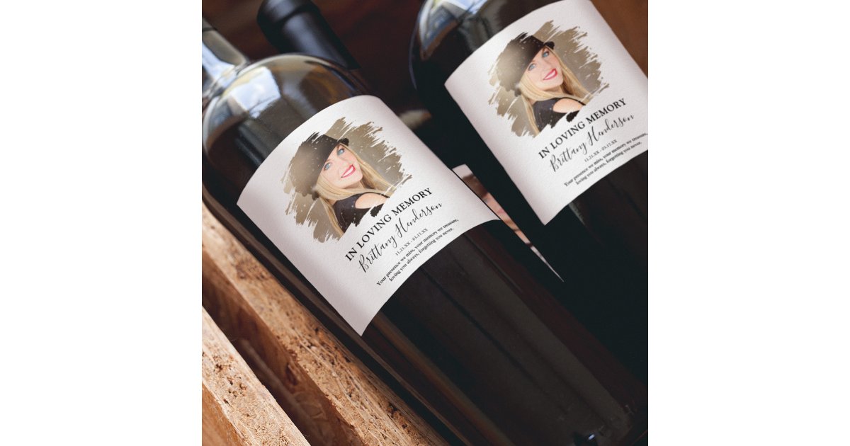 In Loving Memory | Photo | Memorial Wine Label | Zazzle