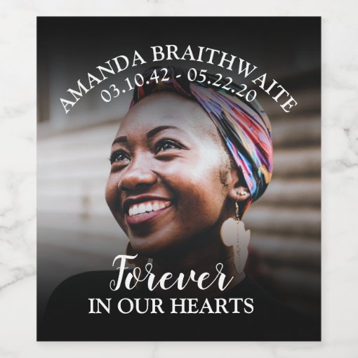 In Loving Memory | Photo | Memorial Wine Label | Zazzle