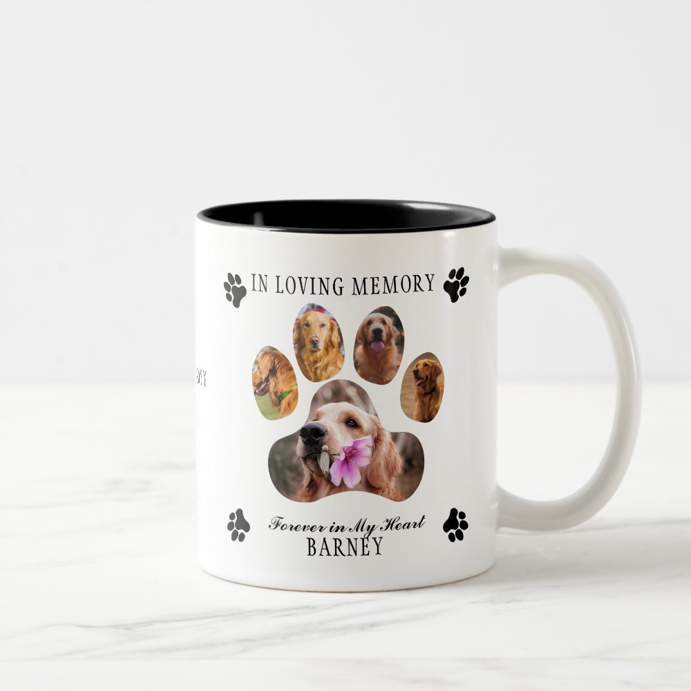 In Loving Memory Photo Pet Memorial - White Black Two-Tone Coffee Mug ...