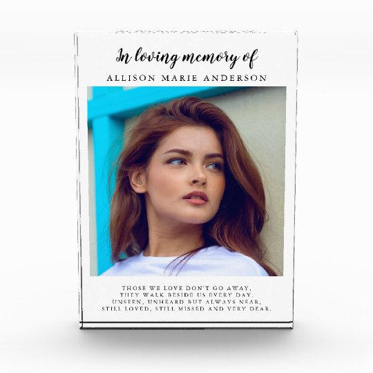In Loving Memory Photo Poem | Zazzle.com