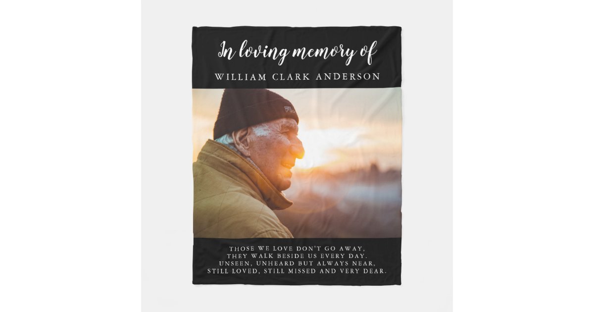 In Loving Memory Photo Poem Tribute Blanket | Zazzle