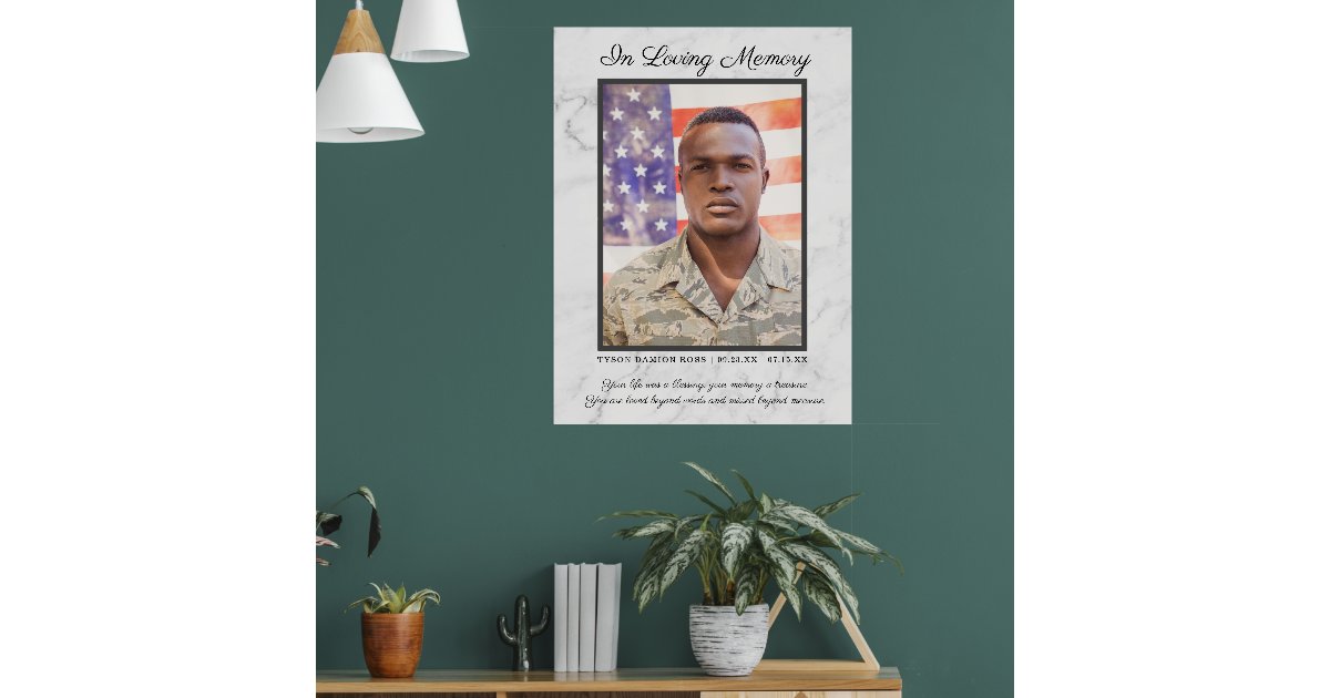 In Loving Memory Photo Quote Funeral Memorial Poster | Zazzle