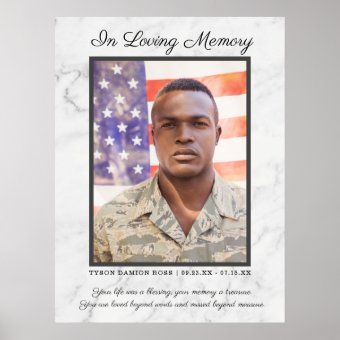 In Loving Memory Photo Quote Funeral Memorial Poster | Zazzle