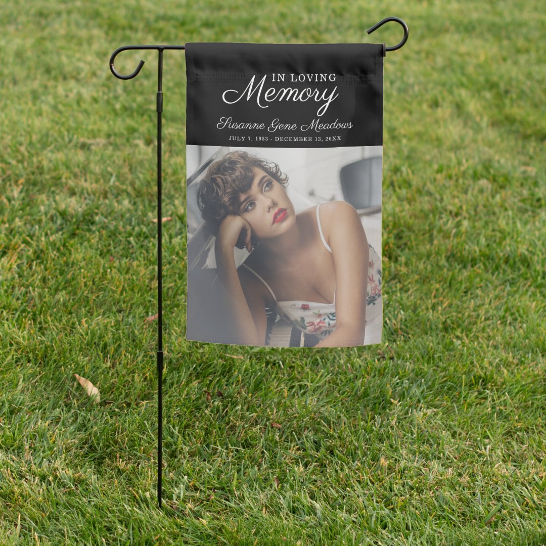 In Loving Memory | Photo Quote Keepsake Garden Flag | Zazzle