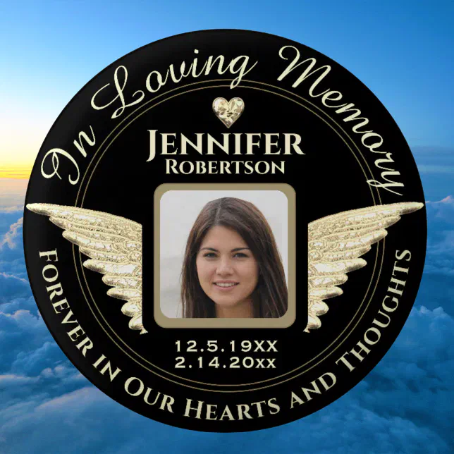 In Loving Memory Photo Remembrance Button | Zazzle