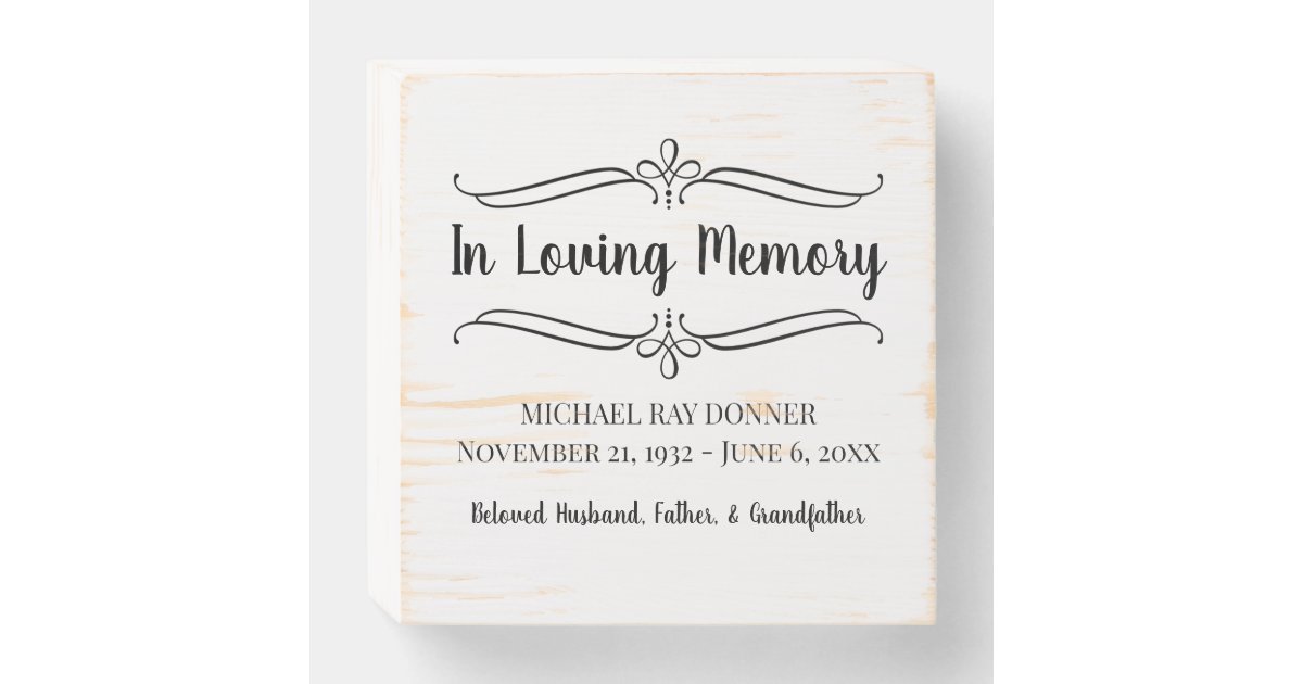 In Loving Memory Photo Table Memorial Service Wooden Box Sign | Zazzle