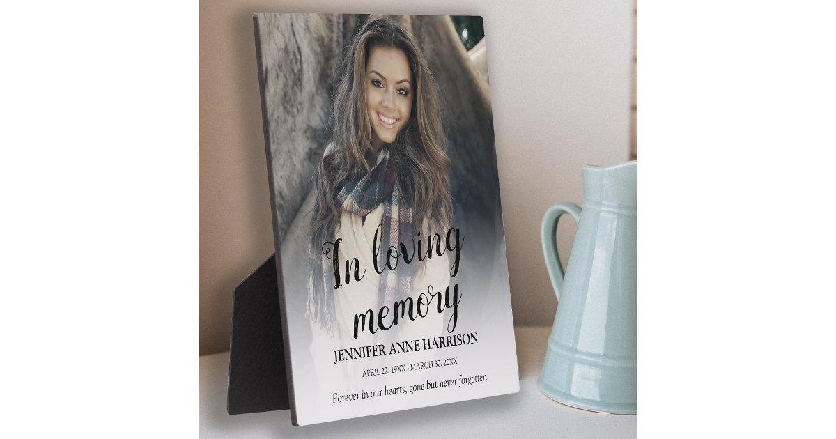 In Loving Memory Photo Tribute Plaque | Zazzle