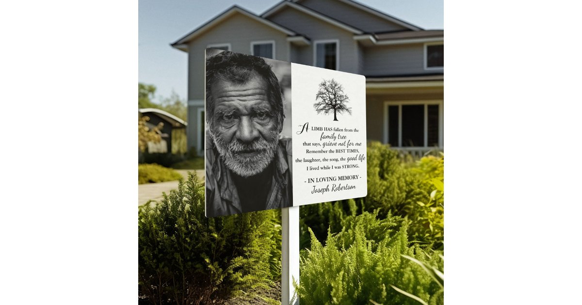 In Loving Memory Photo Tribute Sign | Zazzle