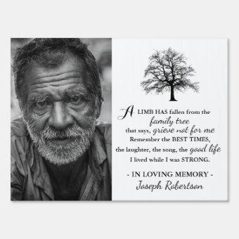 In Loving Memory Photo Tribute Sign | Zazzle