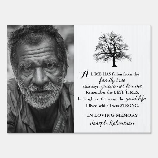 In Loving Memory Photo Tribute Sign | Zazzle