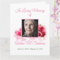 In Loving Memory | Pink Roses Funeral Program | Zazzle