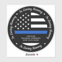 In Loving Memory Police Officer Memorial Car Sticker | Zazzle