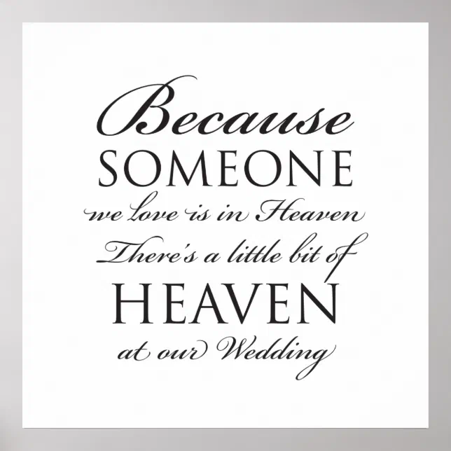 In Loving Memory Print Remembrance Wedding Sign | Zazzle