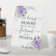 In Loving Memory Purple Floral Pedestal Sign | Zazzle
