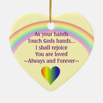 In Loving Memory Rainbow Memorial Keepsake Ceramic Ornament | Zazzle