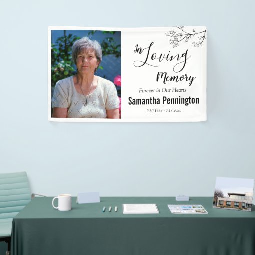 In Loving Memory Remembrance Ceramony Banner | Zazzle