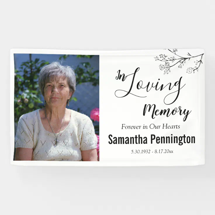 In Loving Memory Remembrance Ceramony Banner | Zazzle