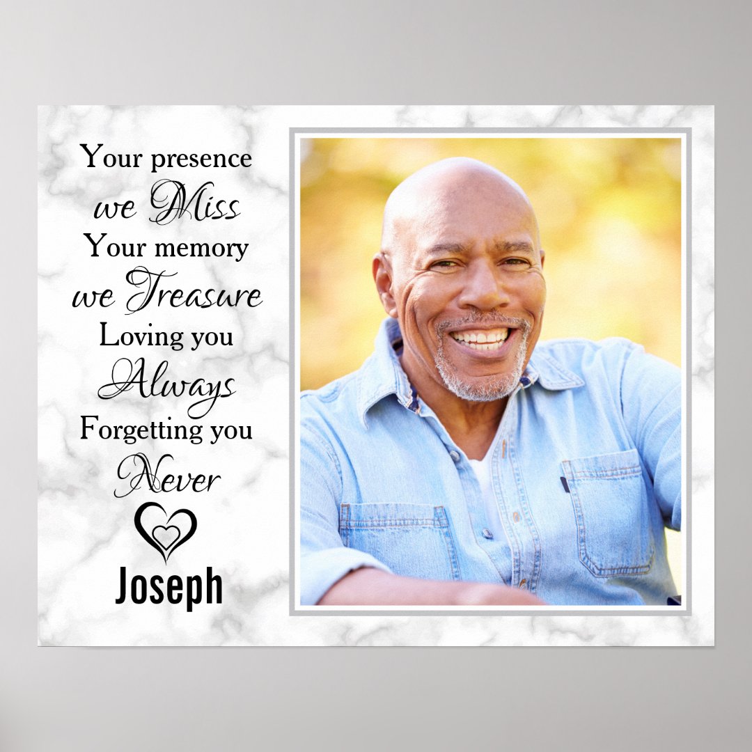 In Loving Memory Remembrance Memorial Photo Poster | Zazzle
