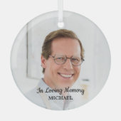 In Loving Memory Remembrance Modern Photo Memorial Glass Ornament | Zazzle