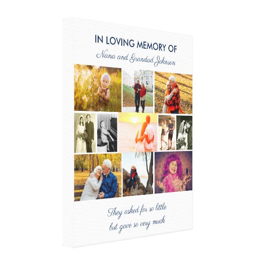 In Loving Memory Remembrance Quote - Photo Collage Canvas Print ...