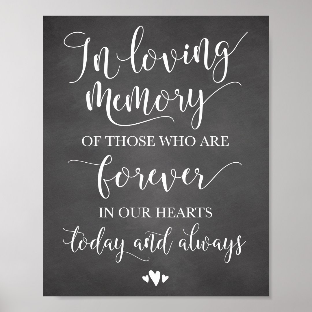 In Loving Memory Remembrance Wedding Ceremony Sign | Zazzle