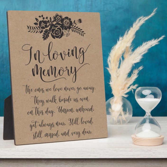 In Loving Memory Remembrance Wedding Ceremony Sign Plaque | Zazzle.com
