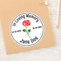 In Loving Memory Rose Custom Cut Vinyl Sticker | Zazzle