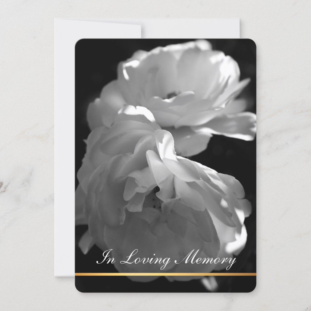 In Loving Memory Rose Funeral Memorial Service Invitation | Zazzle