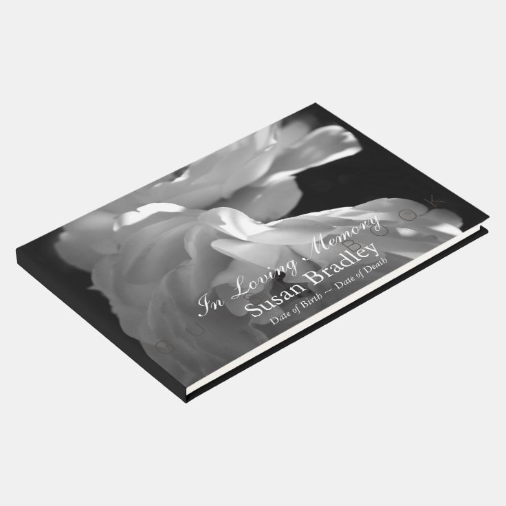 In Loving Memory Roses Funeral Guest Book | Zazzle