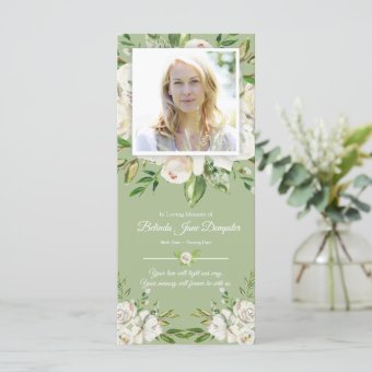 In Loving Memory Roses Funeral Thank You Card | Zazzle