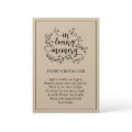 In loving memory, Rustic Brown Kraft Card | Zazzle