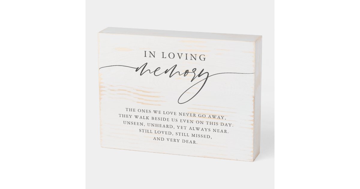 In Loving Memory Rustic Wedding Remembrance Table Wooden Box Sign | Zazzle