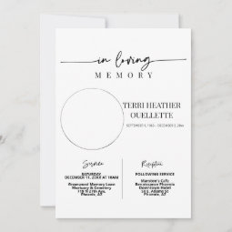 In Loving Memory Script Funeral Memorial Service Invitation | Zazzle