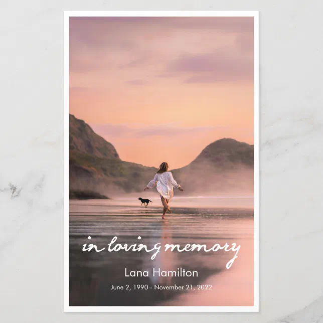 In Loving Memory Script Program Budget Flyer | Zazzle