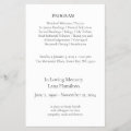 In Loving Memory Script Program Budget Flyer | Zazzle