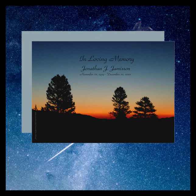 In Loving Memory Service Invitation Sierra Sunrise | Zazzle