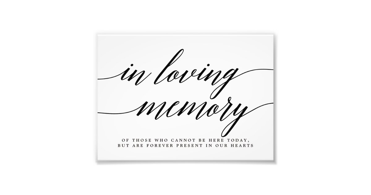 In Loving Memory Sign EDITABLE COLOR MSC | Zazzle