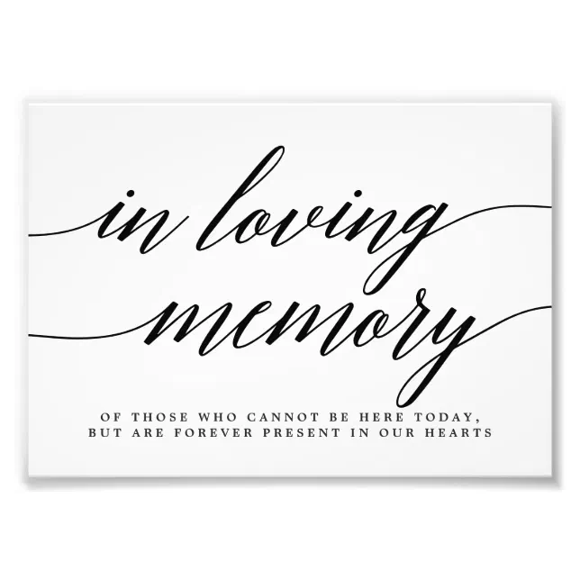 In Loving Memory Sign EDITABLE COLOR MSC | Zazzle