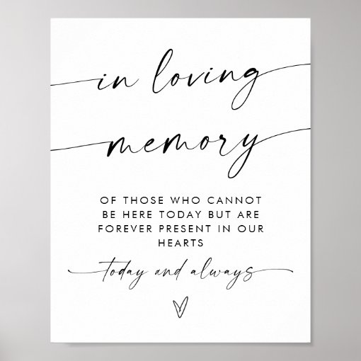 In Loving Memory Sign | Forever in Our Hearts | Zazzle