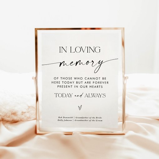 In Loving Memory Sign | Forever in Our Hearts | Zazzle