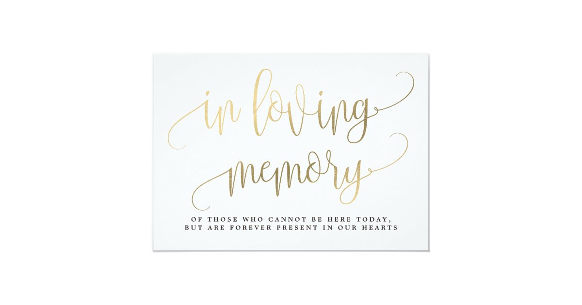 In Loving Memory Sign - Lovely Calligraphy Invitation | Zazzle.com