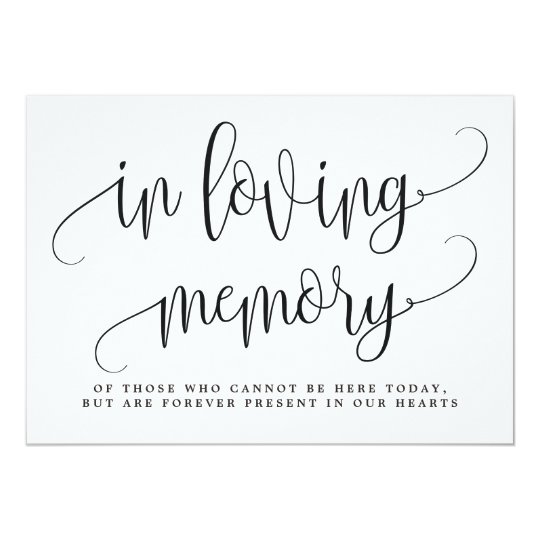 In Loving Memory Sign - Lovely Calligraphy Invitation | Zazzle.com